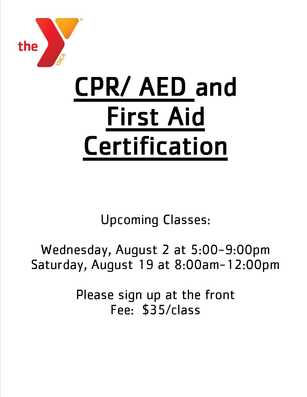 First Aid & CPR - Danville YMCA